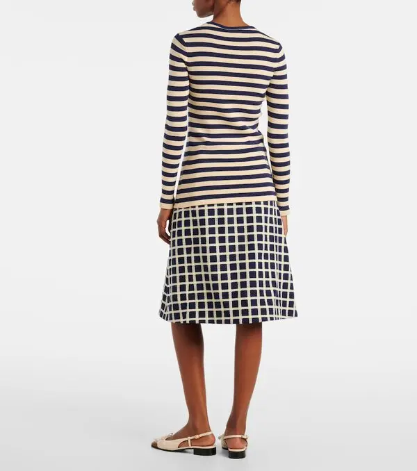 Valentino Garavani Striped Ribbed-knit Cotton Sweater - Multicoloured