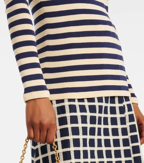 Valentino Garavani Striped Ribbed-knit Cotton Sweater - Multicoloured