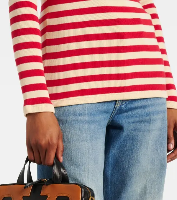 Valentino Garavani Striped Ribbed-knit Cotton Sweater - Multicoloured