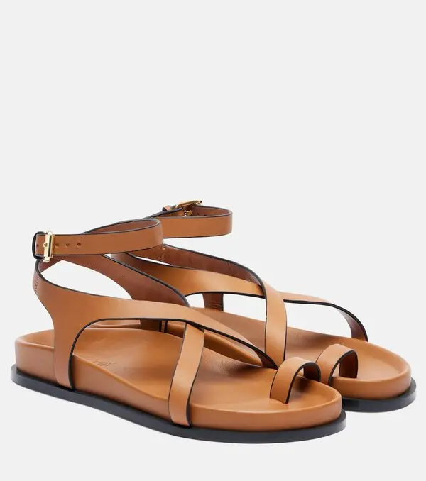 A.emery Jalem Slim Leather Sandals - Brown
