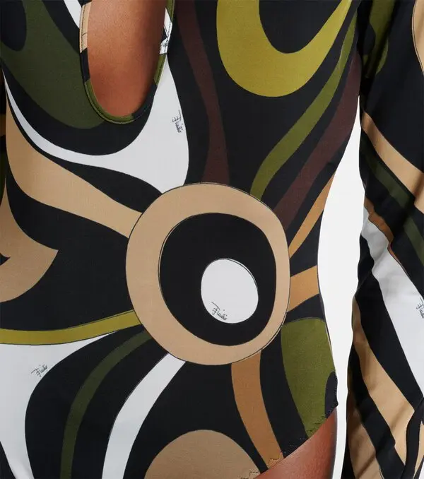 Emilio Pucci Marmo Printed Satin Bodysuit - Multicoloured