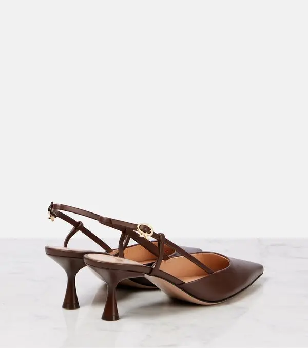 GIANVITO ROSSI Ascent 55 Slingback Pumps - Brown