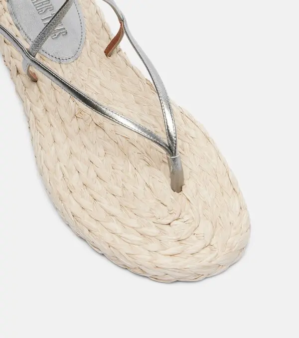 Paris Texas Hydra Metallic Leather And Raffia Sandals
