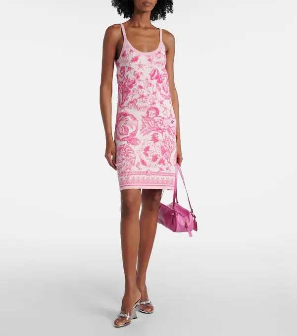 Versace Underwater Barocco Terry Jacquard Mini Dress