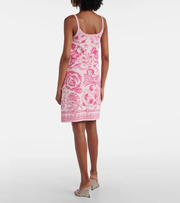 Versace Underwater Barocco Terry Jacquard Mini Dress
