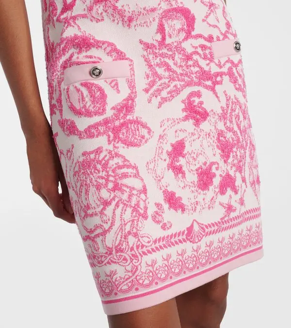 Versace Underwater Barocco Terry Jacquard Mini Dress