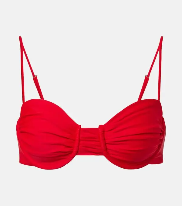 Jade Swim Mia Ruched Bikini Top - Red