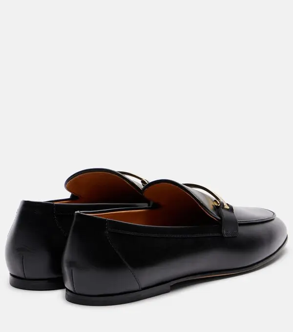 TOD'S Leather Loafers With Gold Hardware