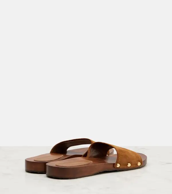 GIANVITO ROSSI Riviera Suede Slides - Beige