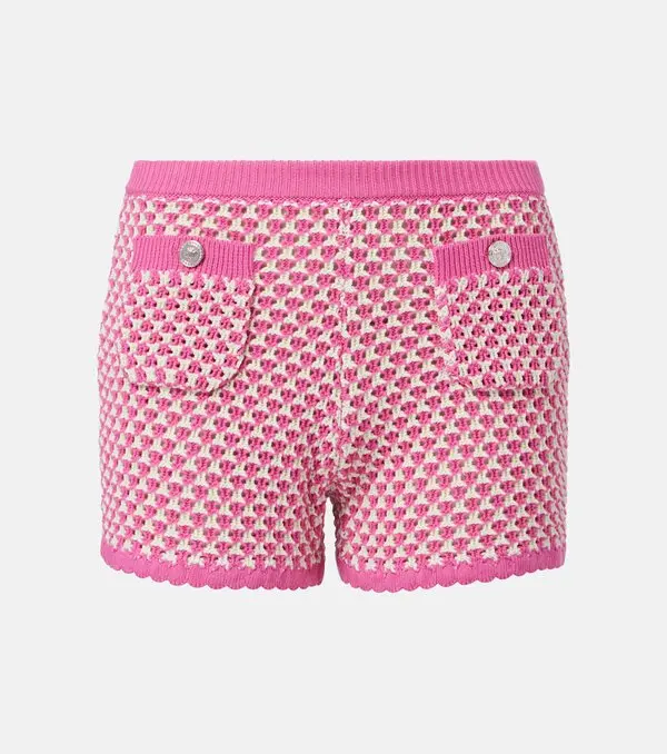 Versace Crochet Cotton-blend Shorts - Pink