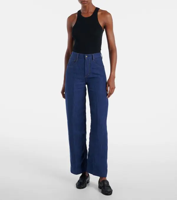 Citizens Of Humanity X Argent Ayla Mid-rise Wide-leg Jeans - Blue