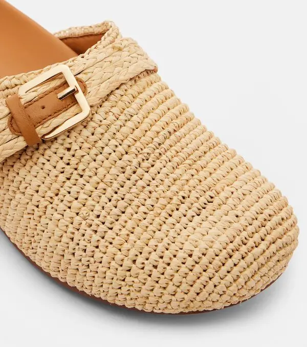 Clergerie Quinta Raffia Mules - Beige
