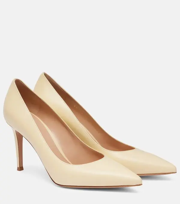 GIANVITO ROSSI 85 Leather Pumps - White