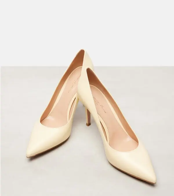 GIANVITO ROSSI 85 Leather Pumps - White