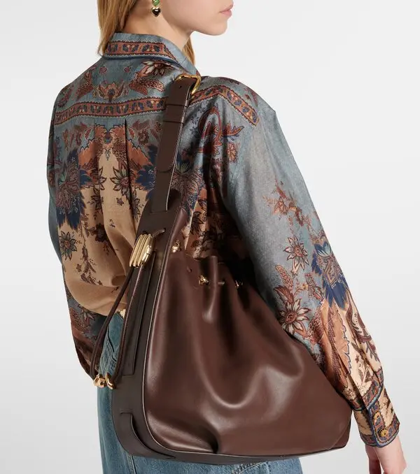 Zimmermann Halcyon Large Leather Bucket Bag - Brown