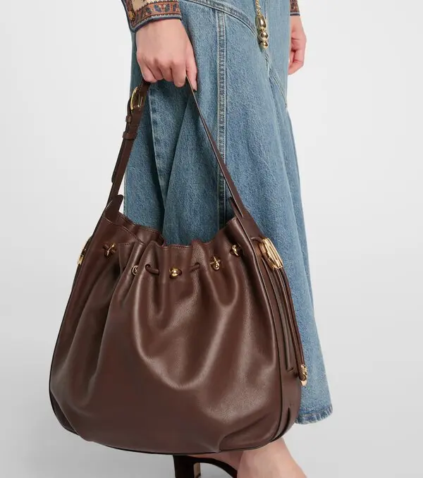 Zimmermann Halcyon Large Leather Bucket Bag - Brown
