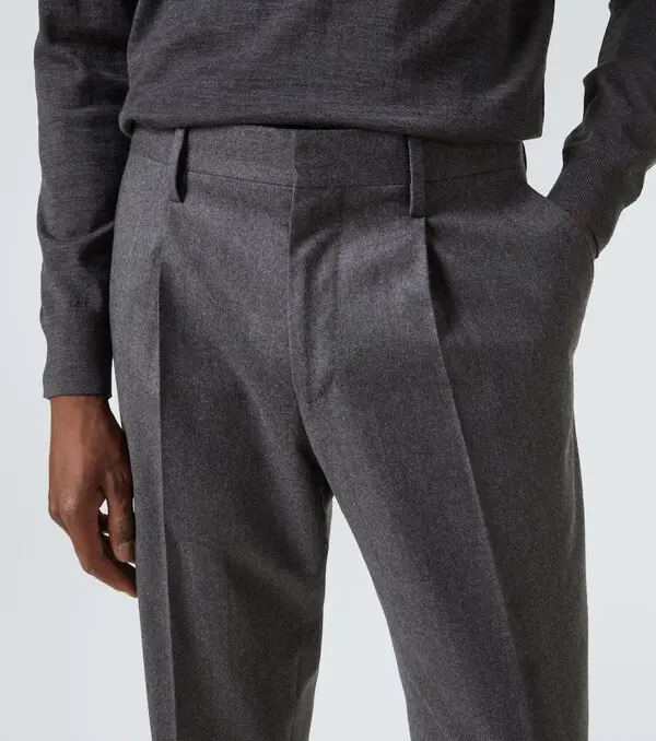 LARDINI Tailored Wool And Cashmere Suit Pants