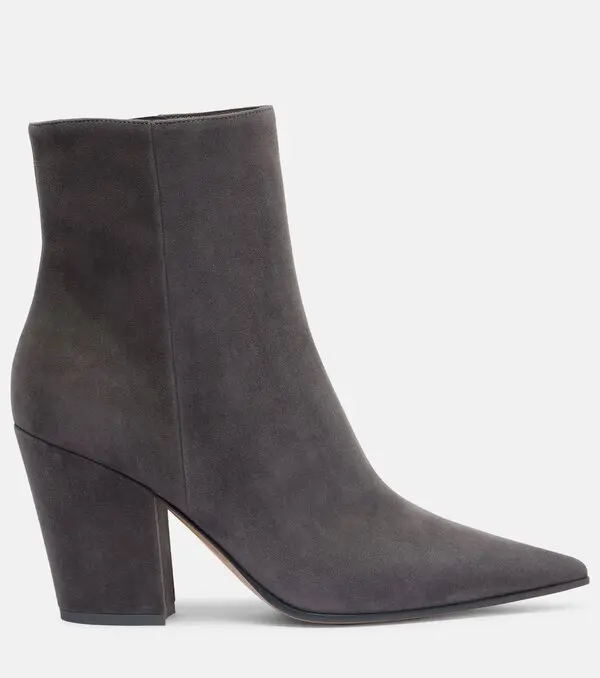 GIANVITO ROSSI Keinna 85 Suede Ankle Boots - Grey