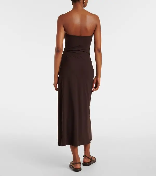 KARLA COLLETTO Tess Floral-appliqué Maxi Skirt - Brown