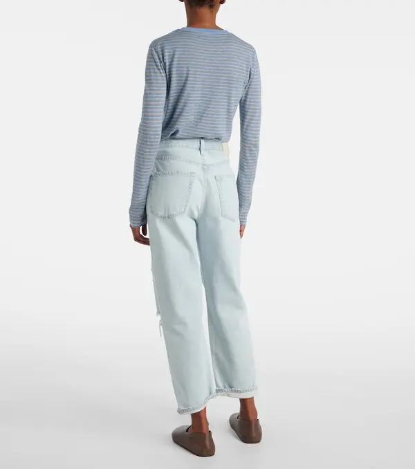 Citizens Of Humanity Dahlia Distressed Low-rise Wide-leg Jeans - Blue