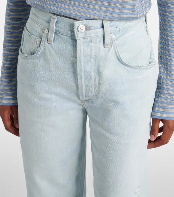 Citizens Of Humanity Dahlia Distressed Low-rise Wide-leg Jeans - Blue