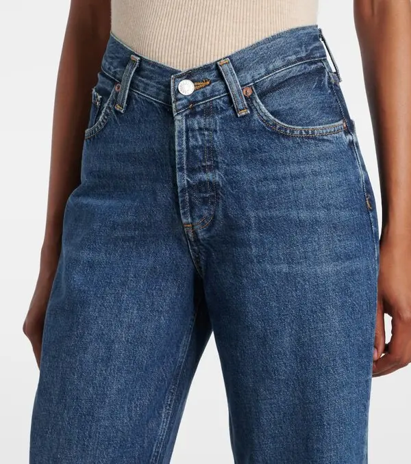 AGOLDE V-waist Baggy Straight Jeans - Blue