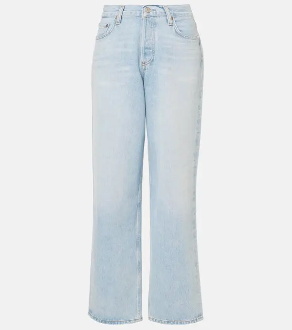 AGOLDE V-waist Baggy Straight Jeans - Blue