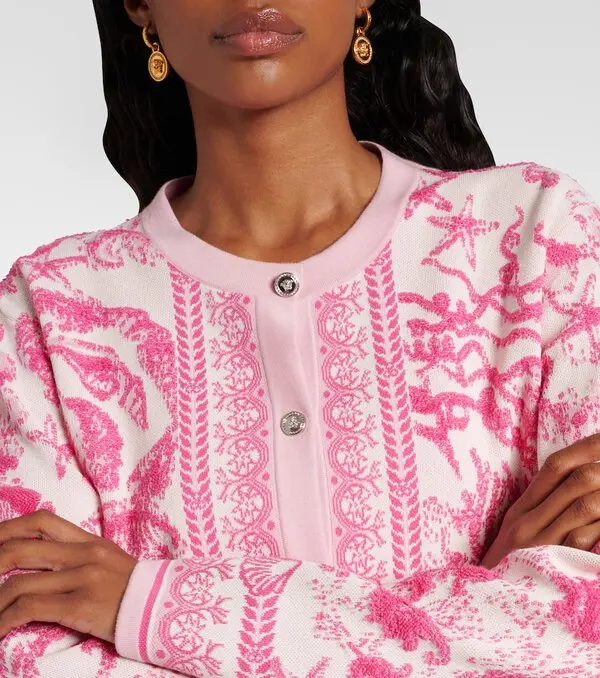 Versace Underwater Barocco Jacquard Cardigan