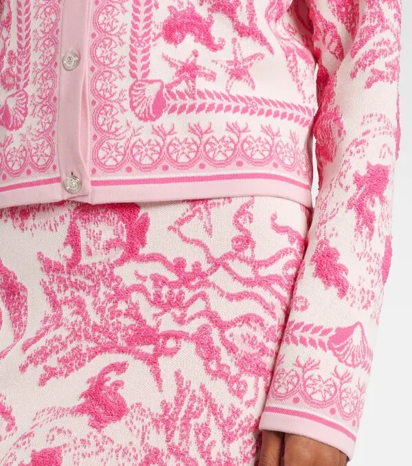 Versace Underwater Barocco Jacquard Cardigan