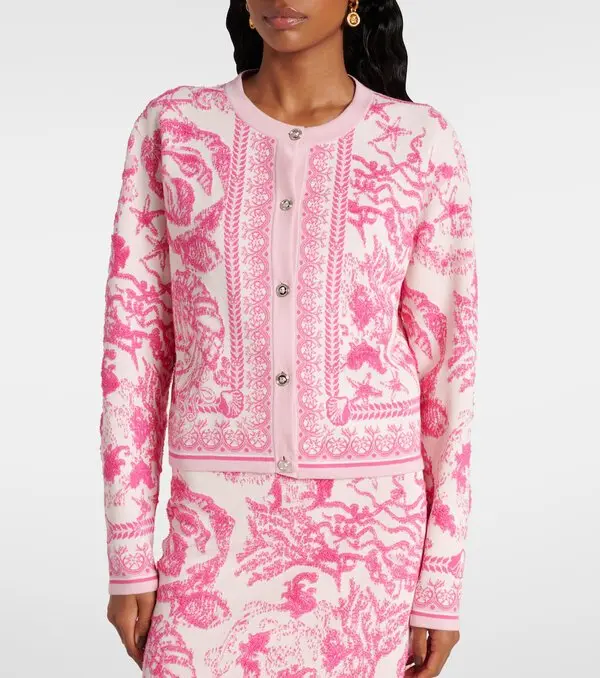 Versace Underwater Barocco Jacquard Cardigan