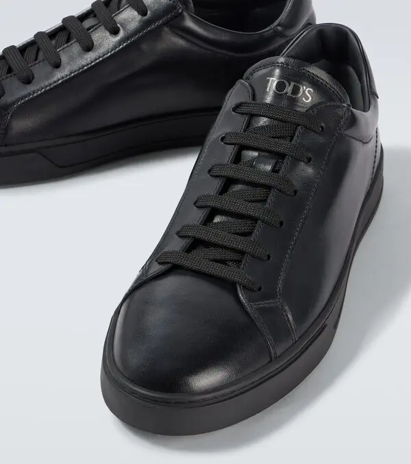 TOD'S Leather Lace-up Sneakers - Black