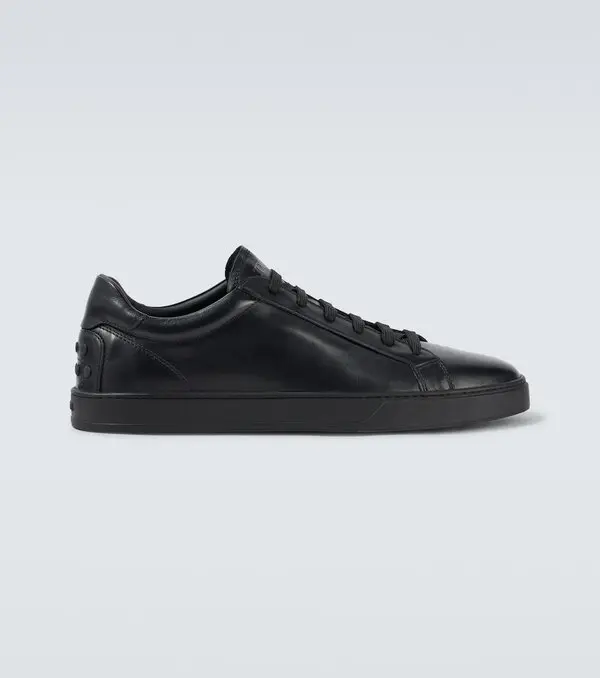 TOD'S Leather Lace-up Sneakers - Black
