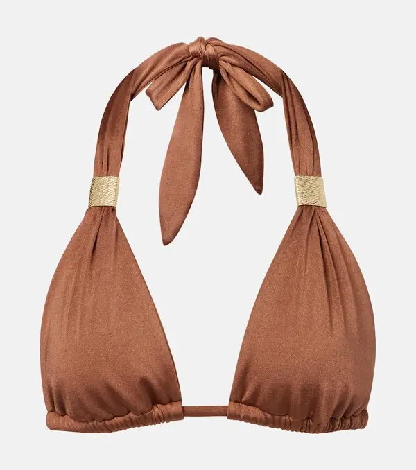 Heidi Klein Grasse Halterneck Bikini Top - Brown