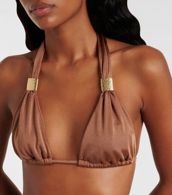 Heidi Klein Grasse Halterneck Bikini Top - Brown