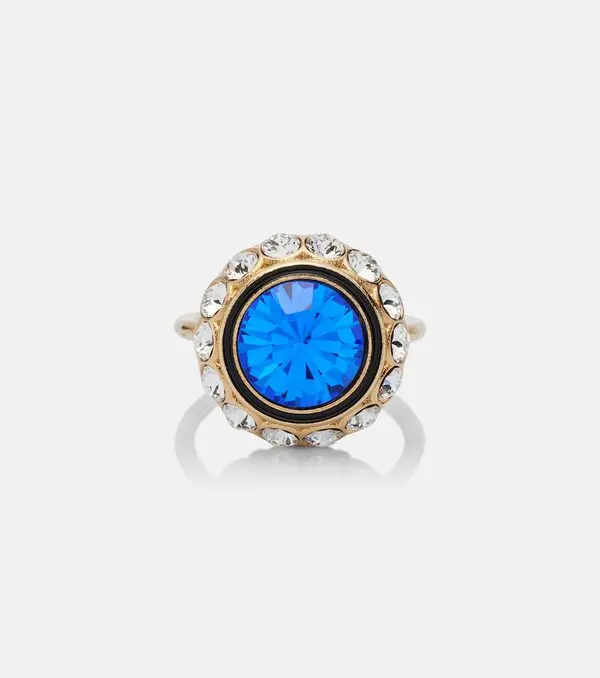 Valentino Garavani Vlogo Crystal-embellished Ring - Blue
