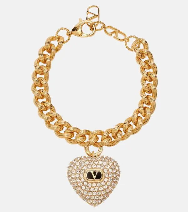 Valentino Garavani Coeur Royal Vlogo Charm Bracelet - Gold