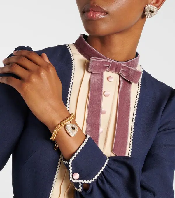 Valentino Garavani Coeur Royal Vlogo Charm Bracelet - Gold