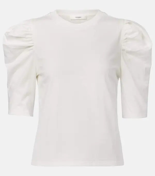 FRAME Drape Cotton Top - White