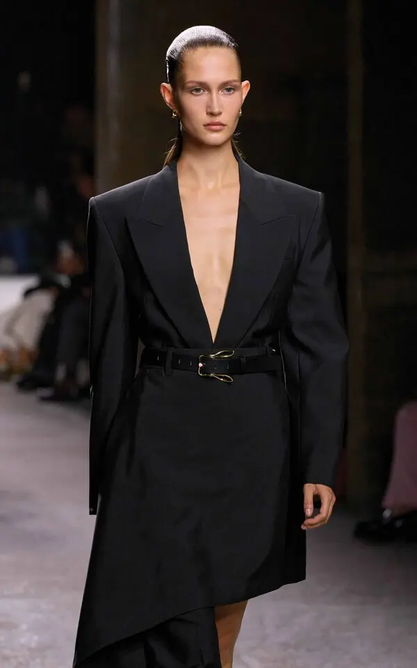 Bottega Veneta French Calf Leather Bunny Buckle Belt - Black