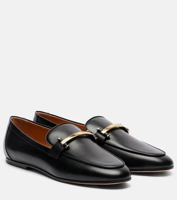TOD'S Barretta Leather Loafers - Black