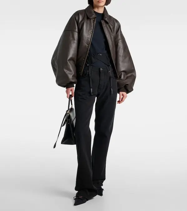 Balenciaga Round Taxi Leather Jacket