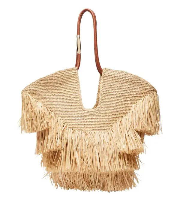 Zimmermann Golden Time Medium Raffia Tote Bag - Beige
