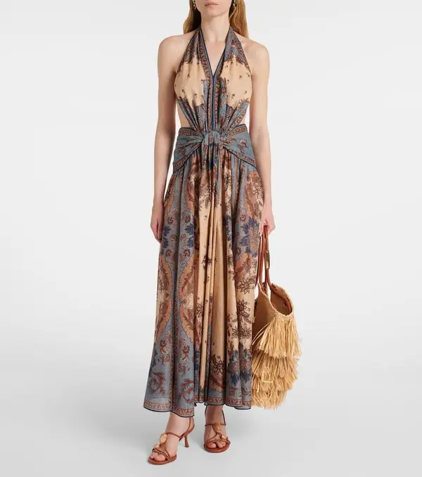 Zimmermann Golden Time Medium Raffia Tote Bag - Beige