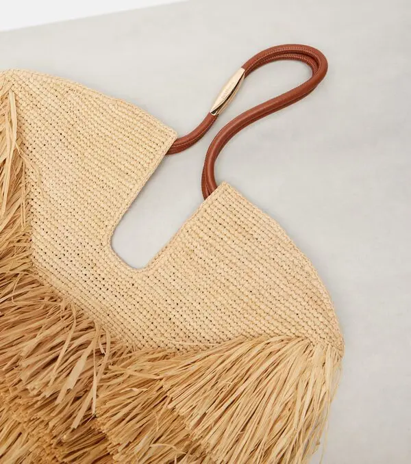 Zimmermann Golden Time Medium Raffia Tote Bag - Beige