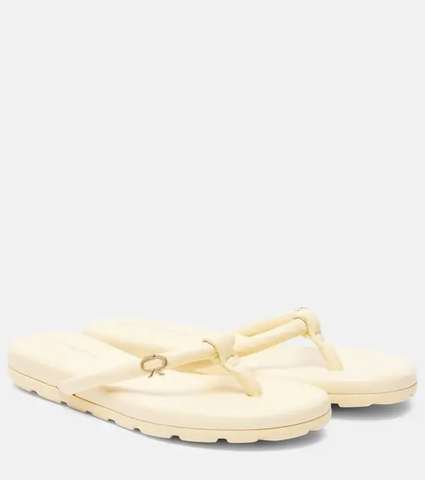 GIANVITO ROSSI Fiji Leather Thong Sandals - White