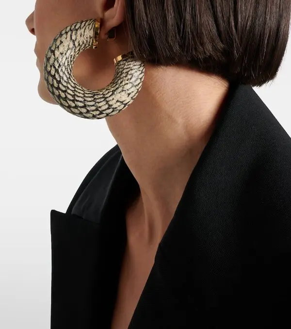 Jacquemus The Mojave Snake-effect Hoop Earrings
