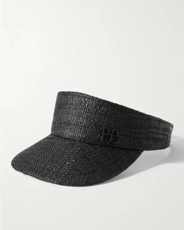 Ruslan Baginskiy Embroidered Straw Visor - Black