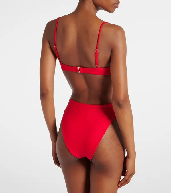 Jade Swim Mia Ruched Bikini Top - Red