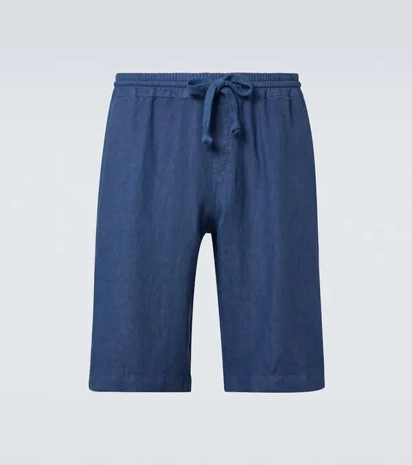 Fedeli Linen Shorts - Blue