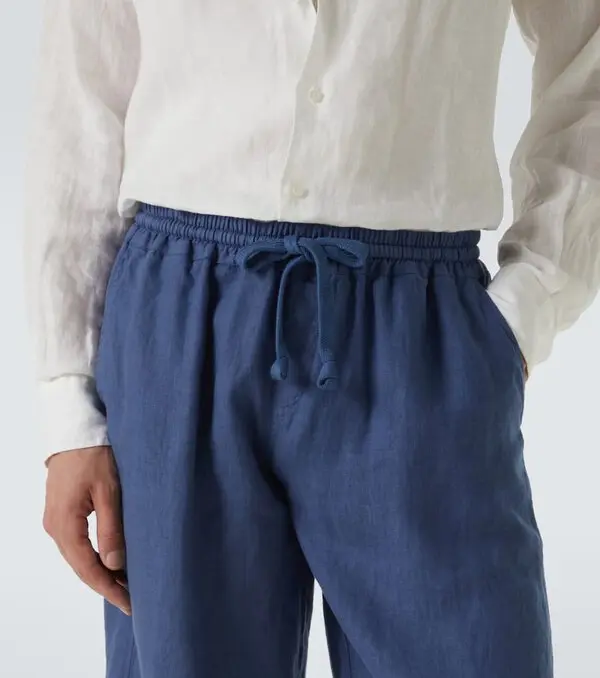 Fedeli Linen Shorts - Blue